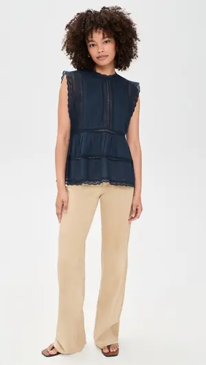 The Great. The Sonnet Top - Navy