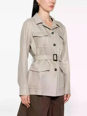 Tagliatore Belted Pocket Jacket - Neutrals