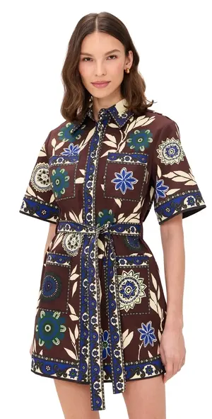 ALEMAIS Jasper Mini Shirt Dress - Chocolate