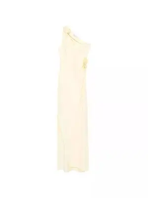 Coperni Asymmetric Floral-appliqué Maxi Dress - Yellow
