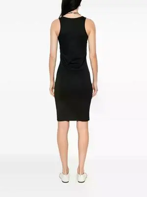 Coperni Scoop Neck Sleeveless Dress With Logo Appliqu - Black