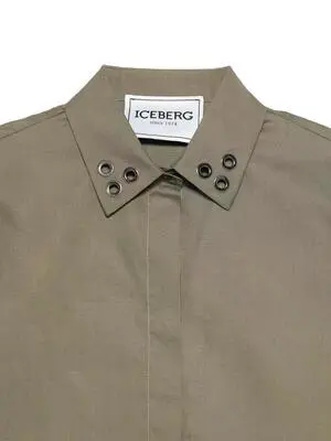 Iceberg Eyelet Collared Top - Green