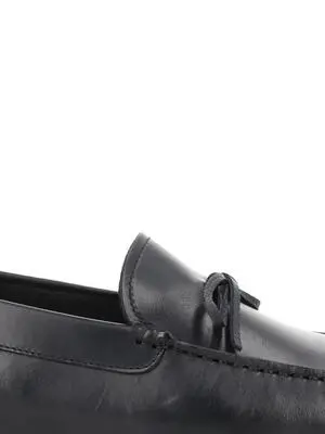 BOSS Leather Driver Moccasins With Bow Trim