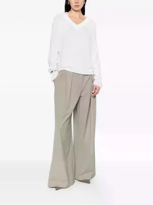 ALLUDE V-neck Sweater - White