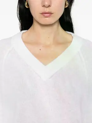 ALLUDE V-neck Sweater - White