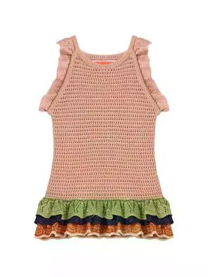 La DoubleJ Cropped Cotton-viscose Blend Top - Pink