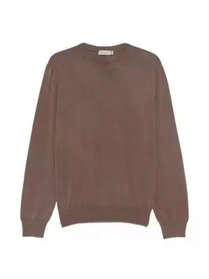 Canali Crew-neck Long-sleeve Sweater - Brown