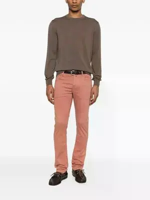 Canali Crew-neck Long-sleeve Sweater - Brown
