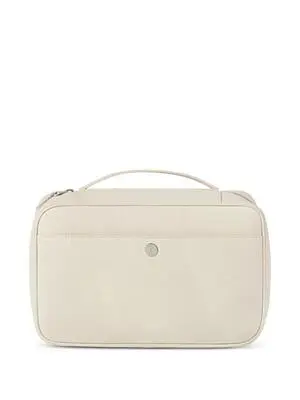 Brunello Cucinelli Fine Grain Leather Travel Beauty Case - Neutrals