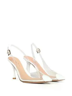 GIANVITO ROSSI Diana 85 Buckle-detail Mules - White