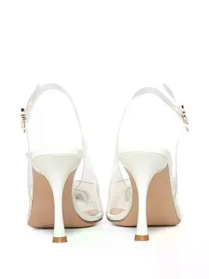 GIANVITO ROSSI Diana 85 Buckle-detail Mules - White