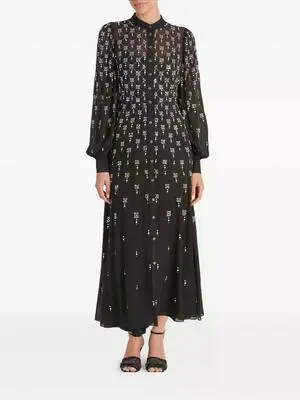 TEMPERLEY LONDON Buttoned Embellished Maxi Gown