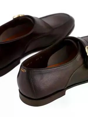 Santoni Buckled Leather Loafers