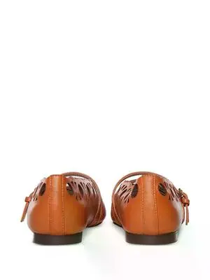 COCCINELLE Risako Buckled Cut-out Ballet Flats - Brown