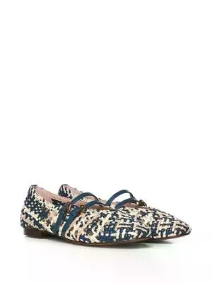 COCCINELLE Risako Woven-design Strappy Ballet Flats - Blue