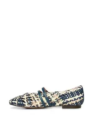 COCCINELLE Risako Woven-design Strappy Ballet Flats - Blue