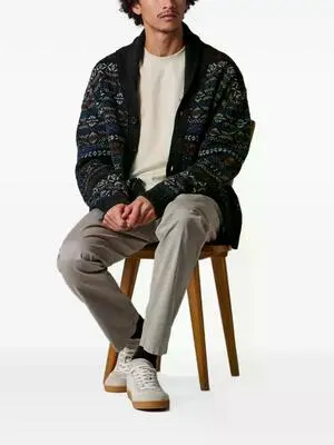 Paul Smith Patterned Shawl-collar Cardigan - Blue