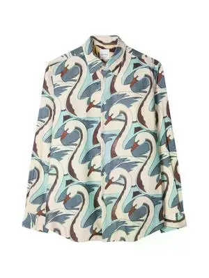 Paul Smith Swan Patterned Shirt - Neutrals