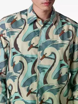 Paul Smith Swan Patterned Shirt - Neutrals