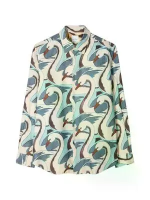Paul Smith Swan Print Shirt - Neutrals