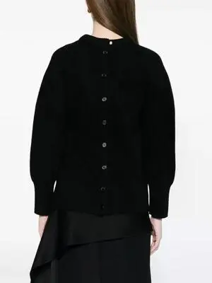 Carven V-neck Long Sleeve Sweater - Black
