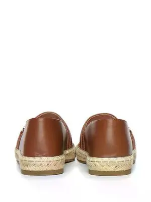 COCCINELLE Leather Logo-buckle Espadrilles - Brown