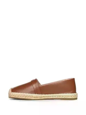 COCCINELLE Leather Logo-buckle Espadrilles - Brown