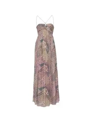 Ba&sh Pietra Floral Maxi Dress With Cut-out Detail