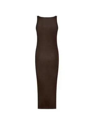 Alpha Studio Ribbed-knit V-neck Dress