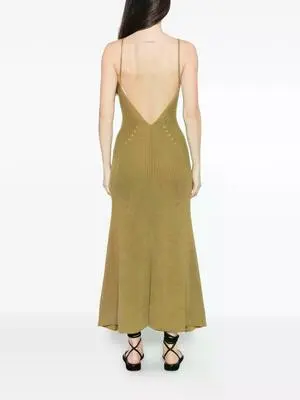 Erika Cavallini Embellished V-neck Dress - Green