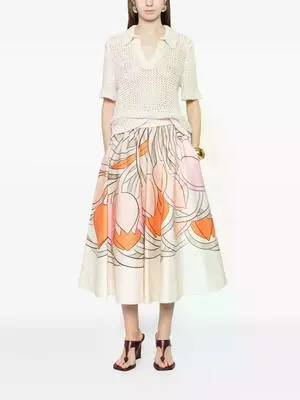 La DoubleJ Floral-print Midi Skirt - Neutrals