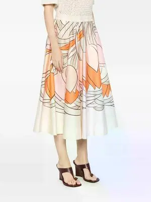 La DoubleJ Floral-print Midi Skirt - Neutrals