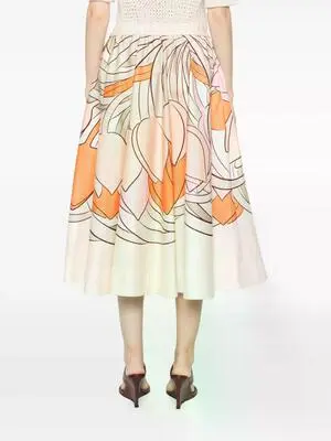 La DoubleJ Floral-print Midi Skirt - Neutrals