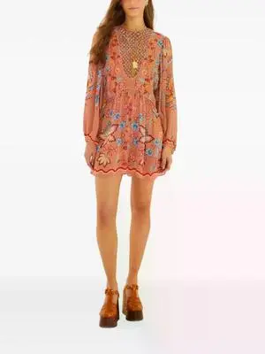 Farm Rio Floral-print Blouse - Orange