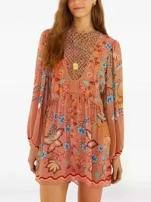 Farm Rio Floral-print Blouse - Orange