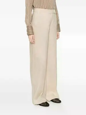Marella Wide Leg Linen Trousers - Neutrals