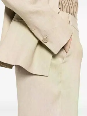Marella Wide Leg Linen Trousers - Neutrals