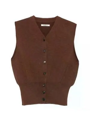 CORDERA Button Down Vest - Brown