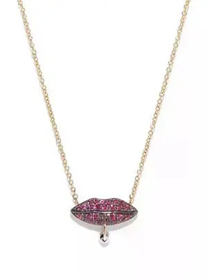 Delfina Delettrez Lips-pendant Ruby Necklace - Gold