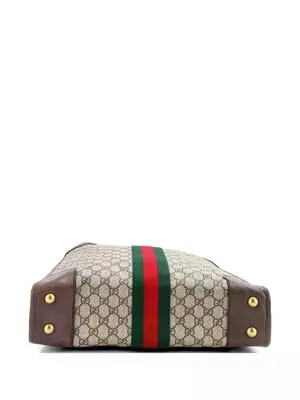 Gucci Ophidia Cut Out Handle Large Satchel - Brown