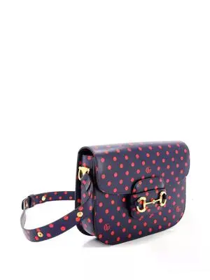 Gucci Horsebit 1955 Printed Leather Small Shoulder Bag - Blue