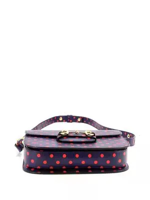 Gucci Horsebit 1955 Printed Leather Small Shoulder Bag - Blue
