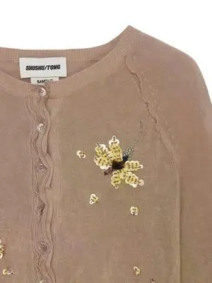 SHUSHU/TONG Floral-embellishment Cardigan