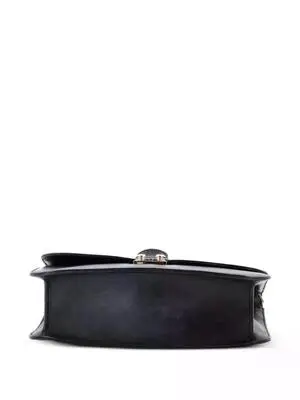 Valentino Garavani Glam Lock Leather Medium Shoulder Bag - Black
