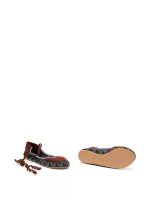 KASHURA High Crochet Ballet Flats - Brown