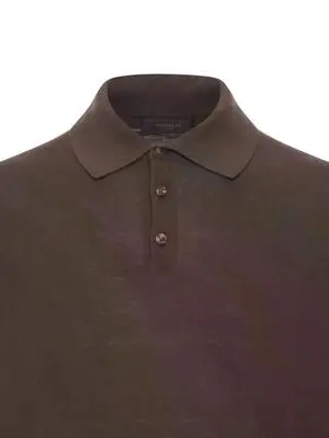 ZANONE Long-sleeve Button Polo Shirt - Brown