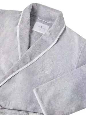 Brunello Cucinelli Cotton Terrycloth Bathrobe With Linen Trims