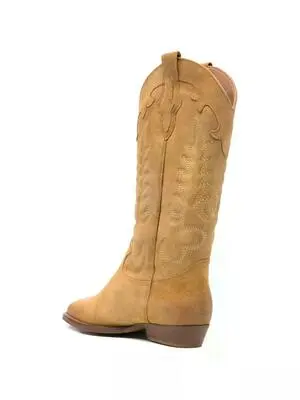 GISEL MOIRE Embroidered Cowboy Boots