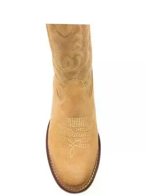 GISEL MOIRE Embroidered Cowboy Boots