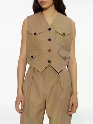 Versace Wool Waistcoat - Brown